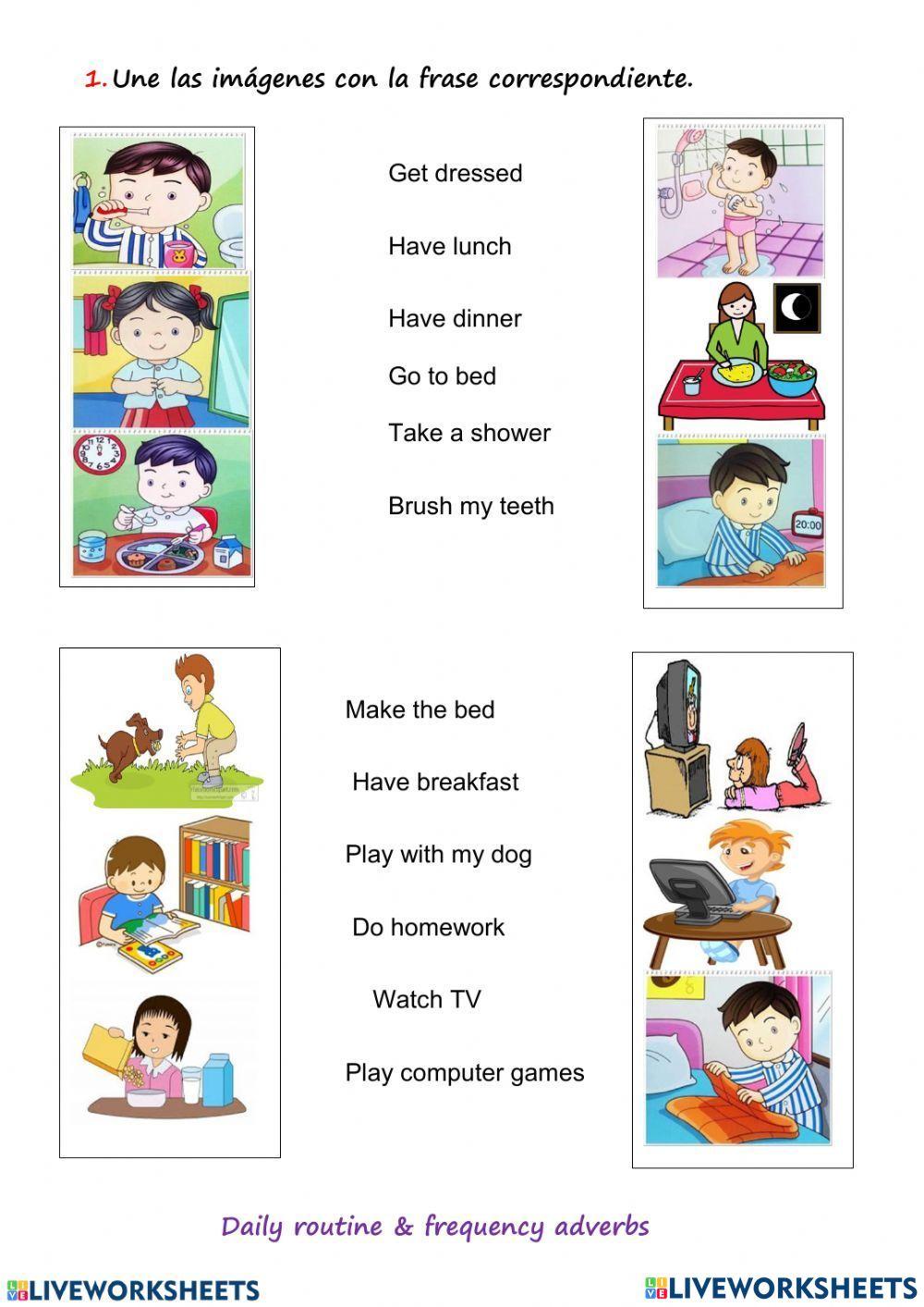 Daily Routines Frequent online exercise for | Live Worksheets