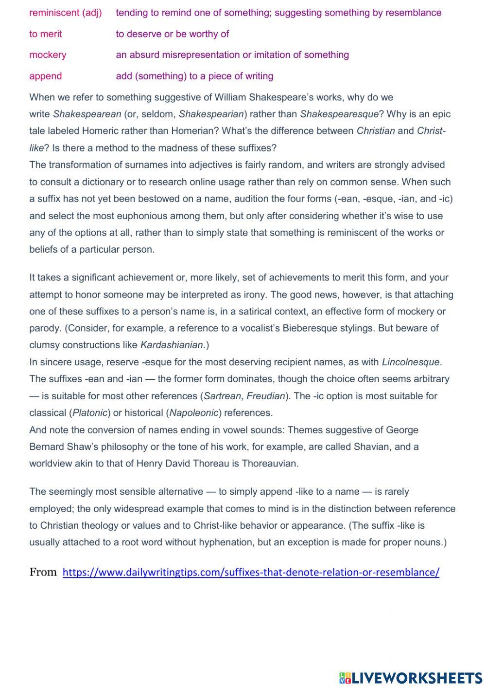 resemblance root word