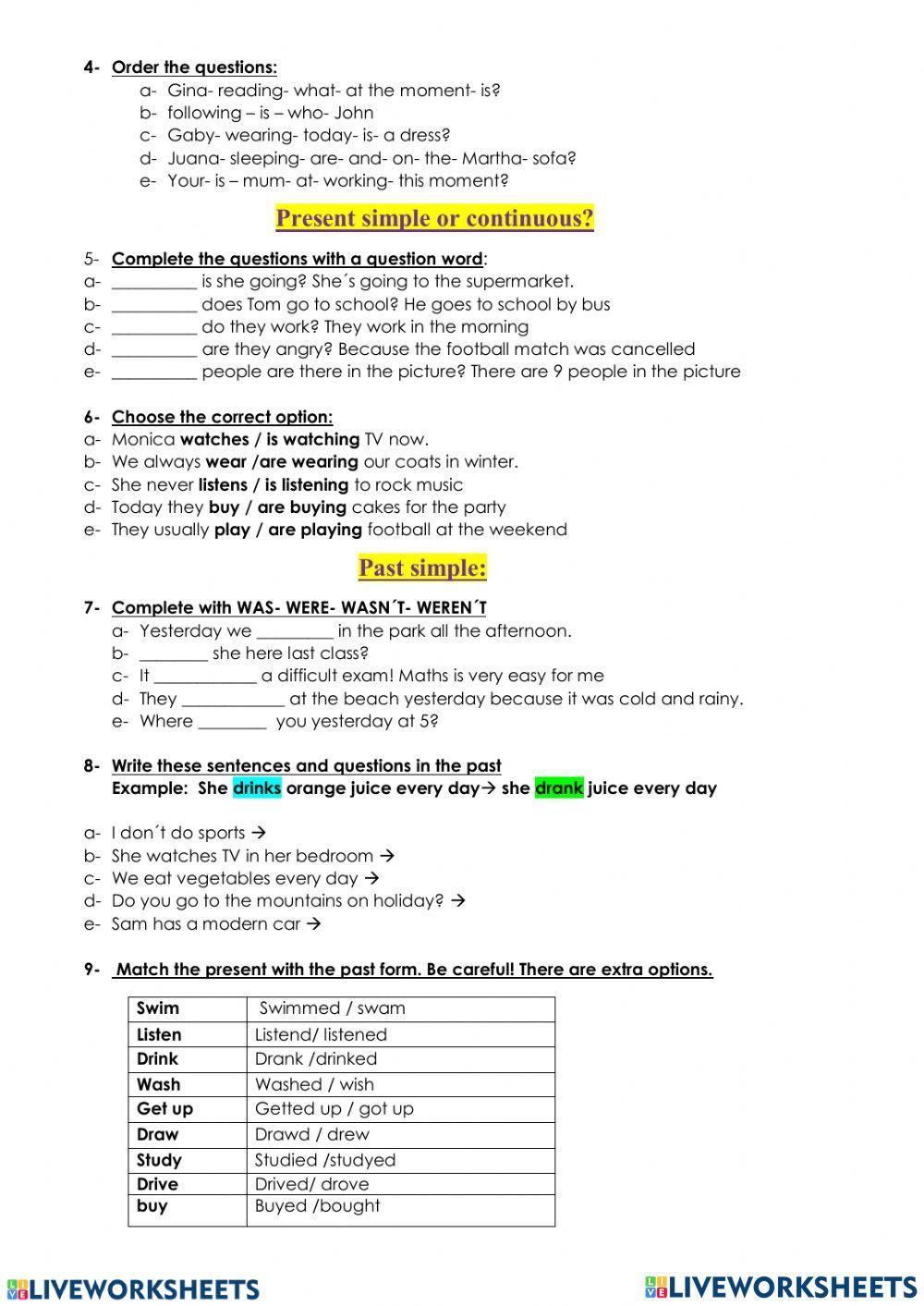Final exam (Test 2) online exercise for | Live Worksheets