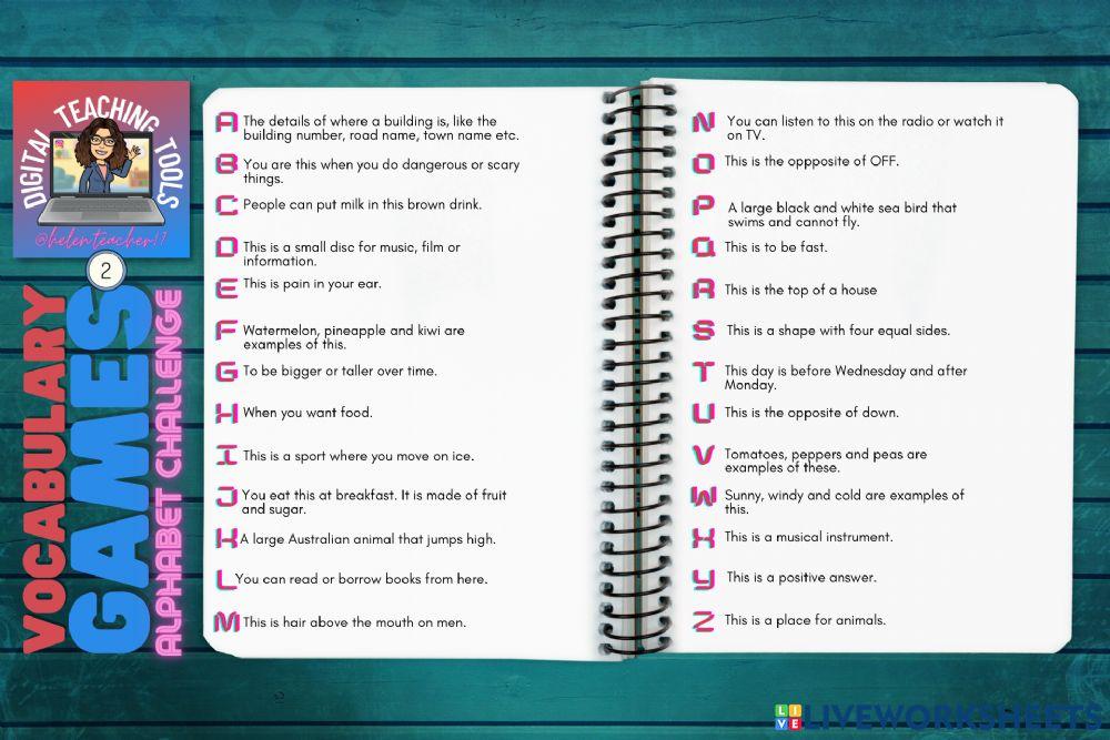 Alphabet Challenge 2 worksheet | Live Worksheets