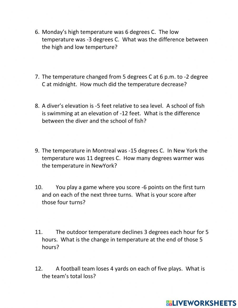 2101660 Integer Word Problems Test Suparna Sain 2101660-integer-word-problems-test-suparna-sain