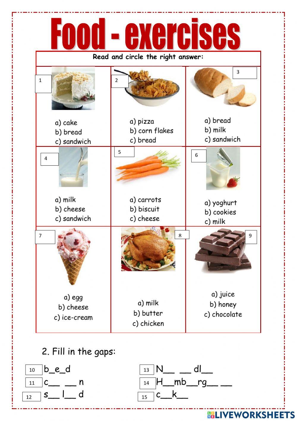 Food and Taste online exercise for | Live Worksheets