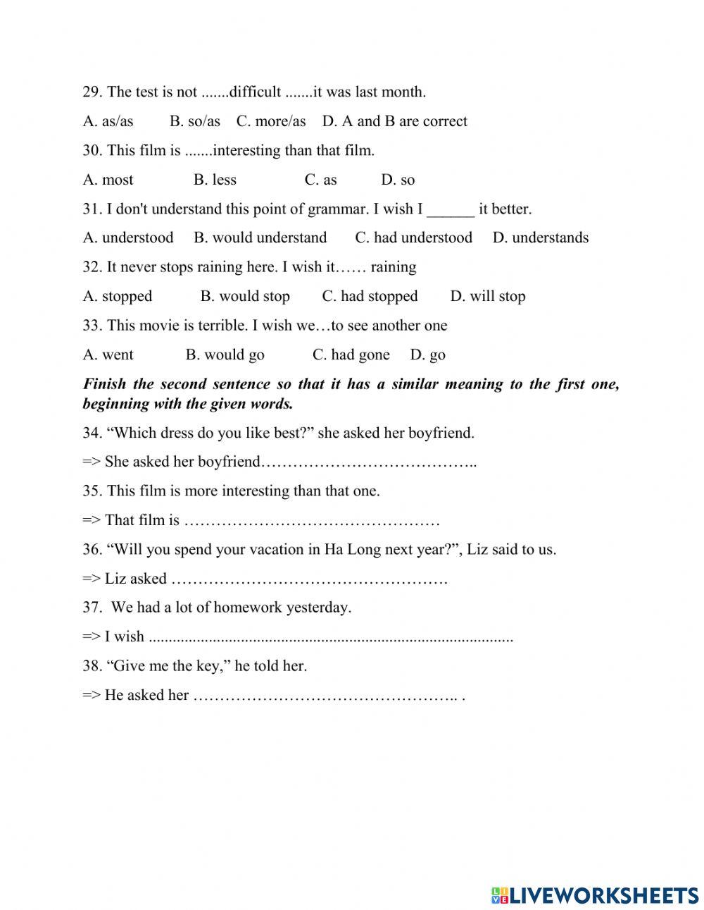 English 9 online pdf worksheet | Live Worksheets