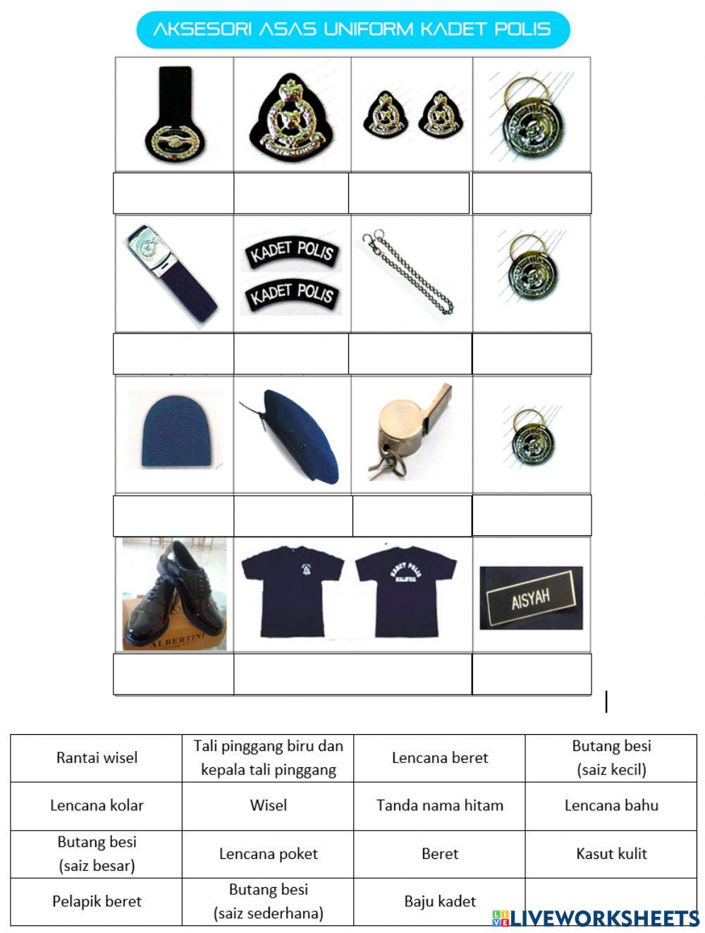 uniform kadet polis online exercise for | Live Worksheets