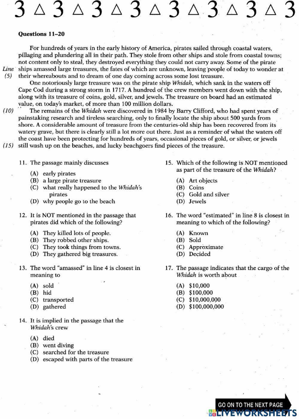 Full Practice Ver 005 11 - 20 online exercise for | Live Worksheets