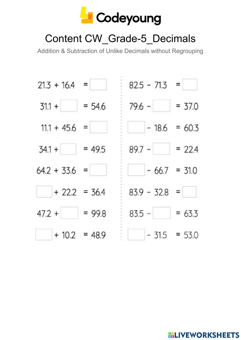 2102315 Content Cw Addition And Subtraction Of Unlike