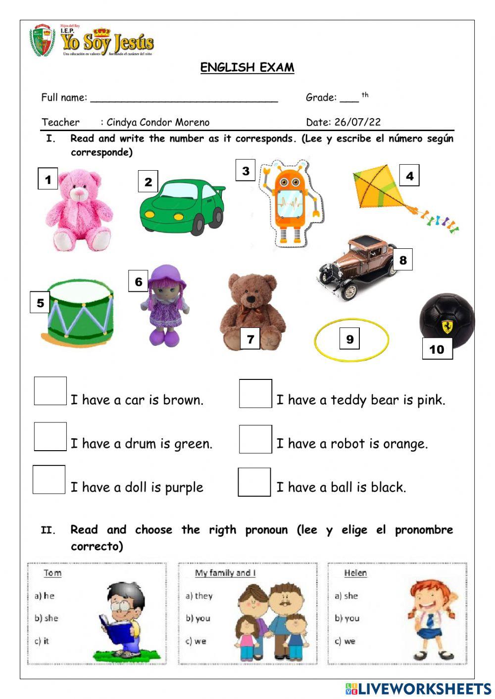 Exam english | Free Interactive Worksheets | 2102666