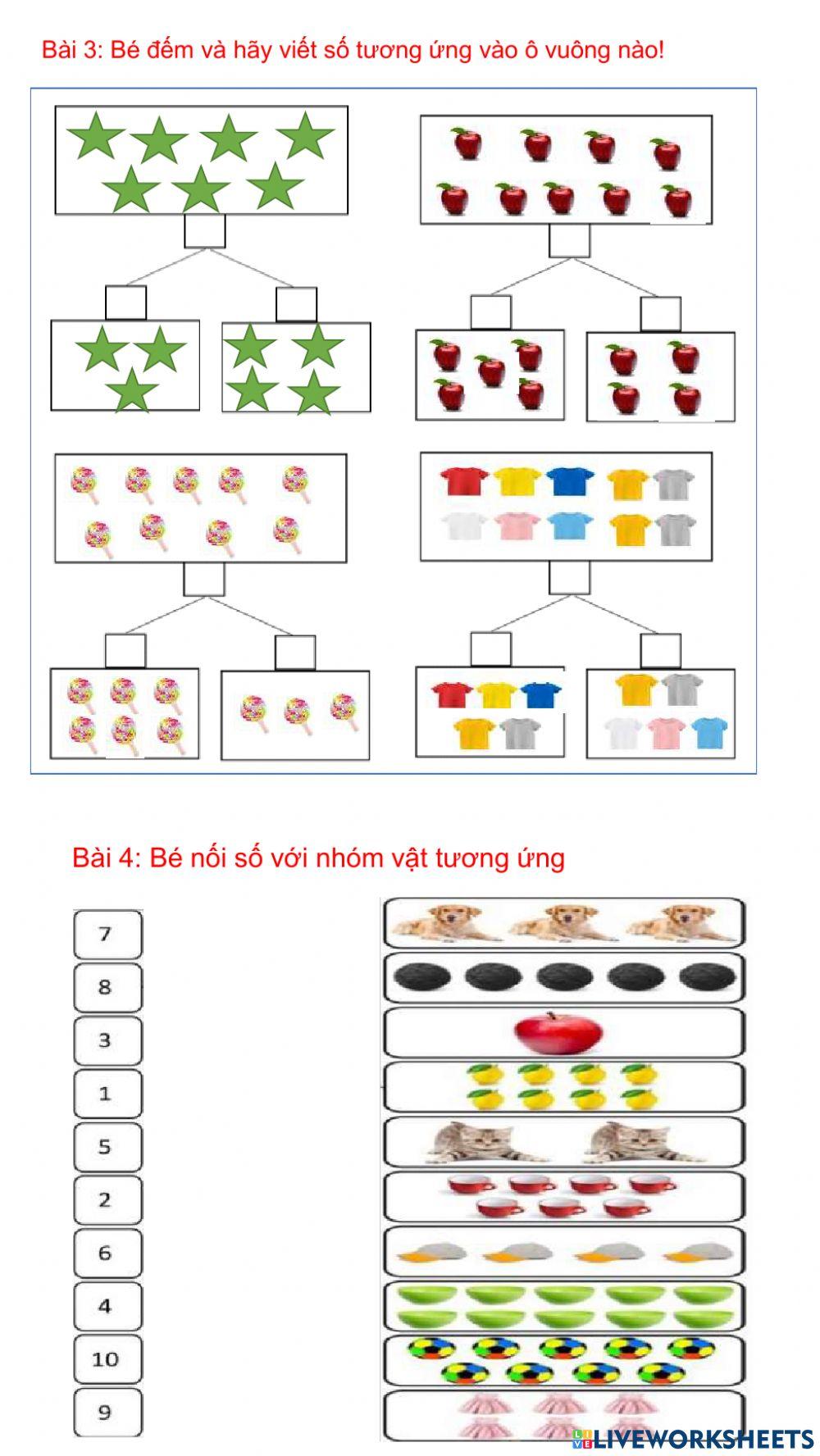 phiếu bài tập ôn nhóm số lượng trong phạm vi 10 2404503