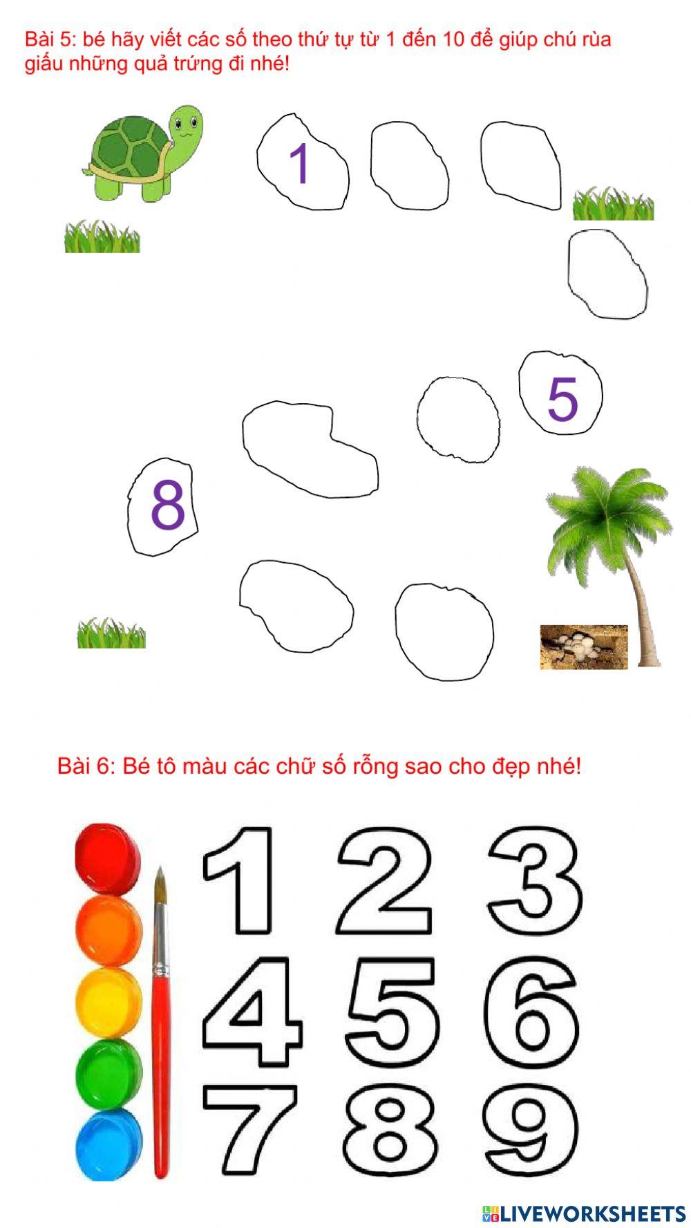 phiếu bài tập ôn nhóm số lượng trong phạm vi 10 2404503