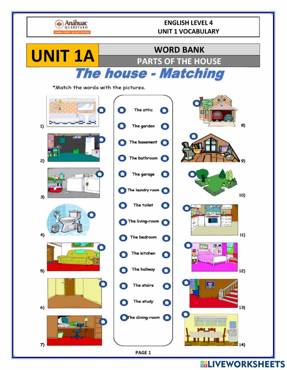 UNIT 1A VOCABULARY (LEVEL 4) 6892511 | ALEJANDRO GARCIA