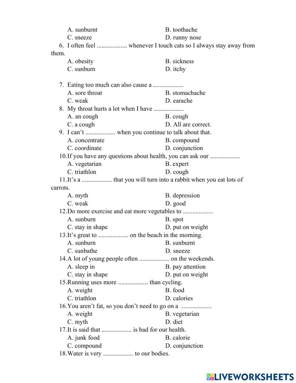 Cuối tuần MOETG7.Unit2.Week1 worksheet | Live Worksheets