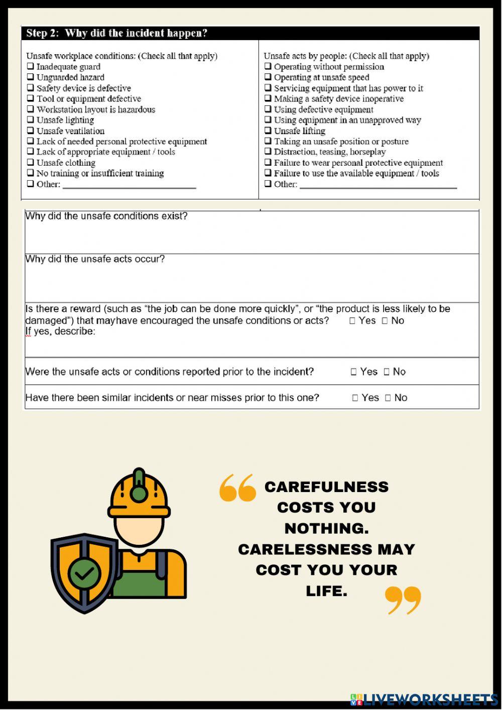 Incident Invest… | Free Interactive Worksheets | 2103294