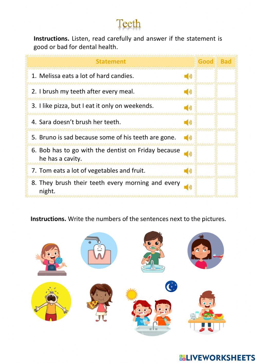 5350154 | Teeth (P1-K3) | Sandra2cats | LiveWorksheets