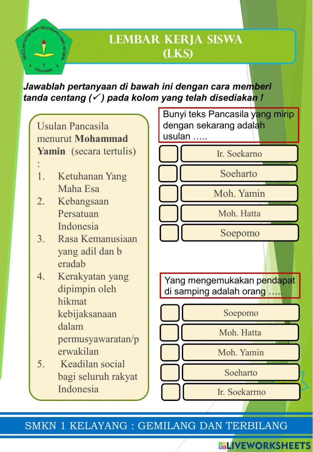 Lks modul ajar 1 | LKPD_PPKN_10 | Live Worksheets