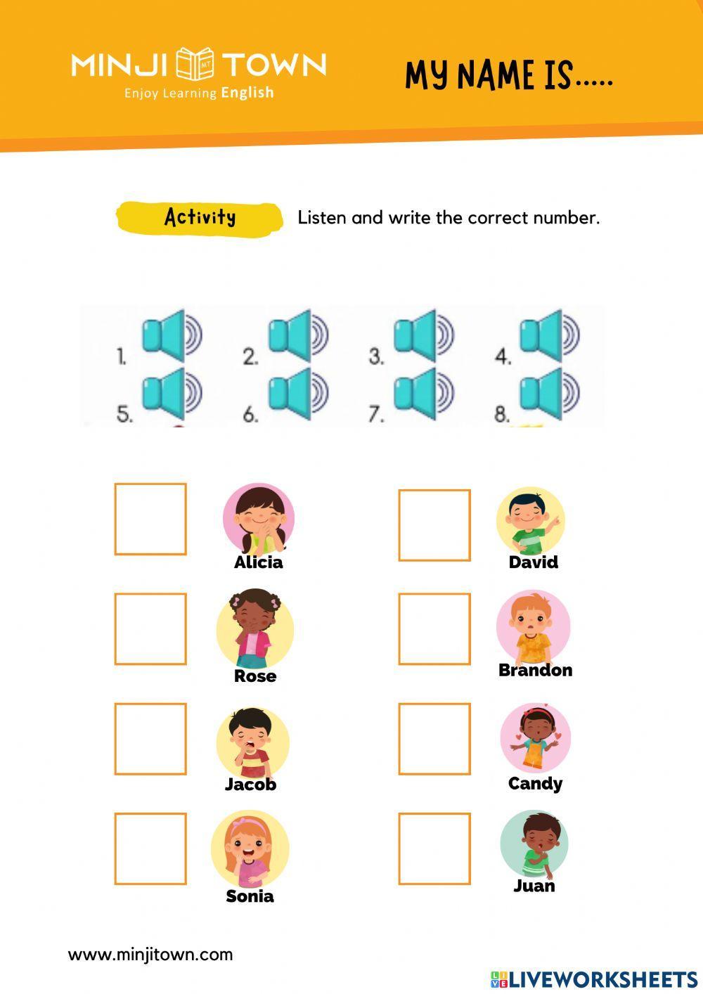 My name is 2104098 | Jessica Murcia | Live Worksheets