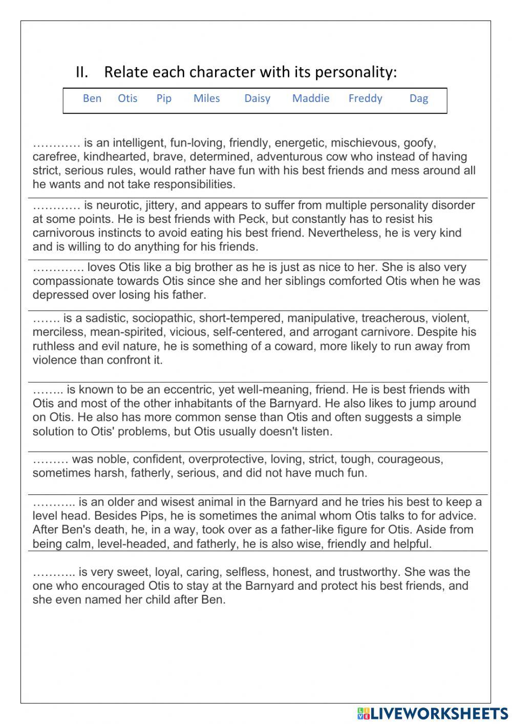 BARNYARD | Free Interactive Worksheets | 3617870