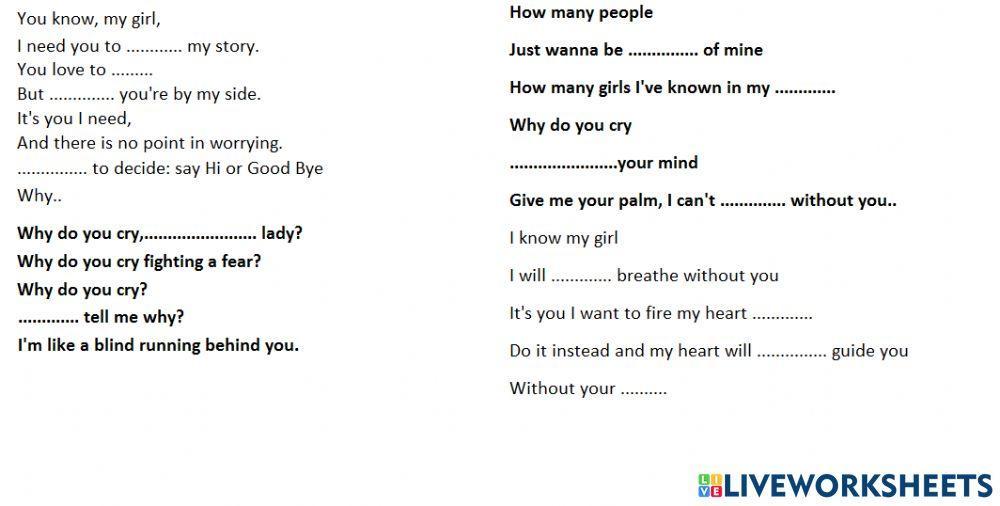 Why do you cry? worksheet | Live Worksheets