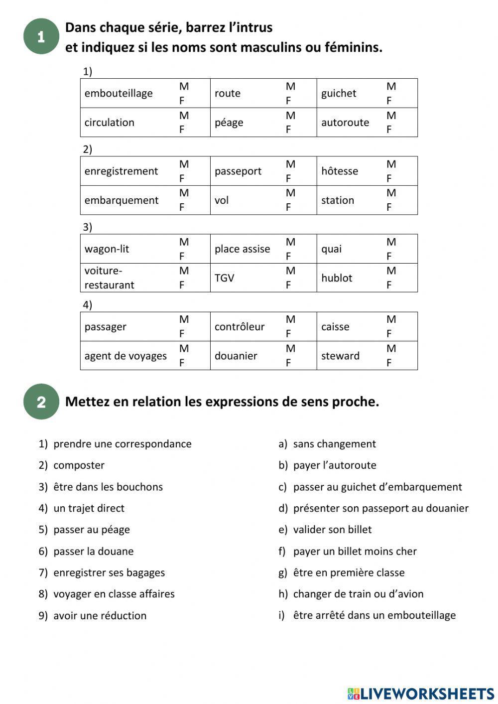 Voyages | Free Interactive Worksheets | 2104210