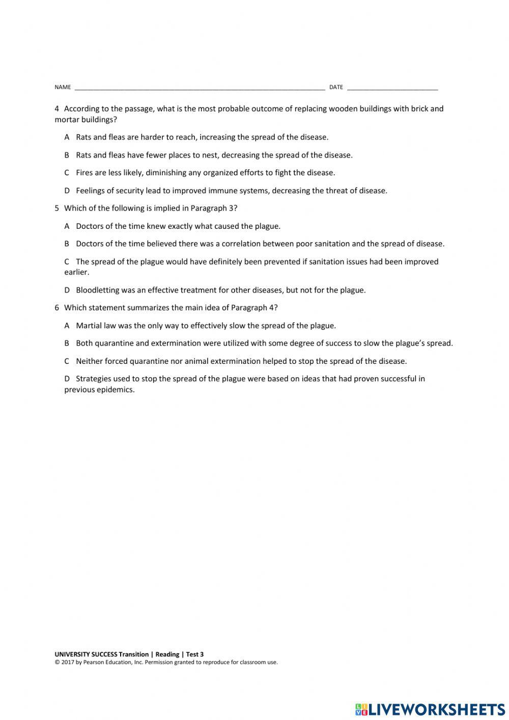 Reading test 3-MEL online exercise for | Live Worksheets