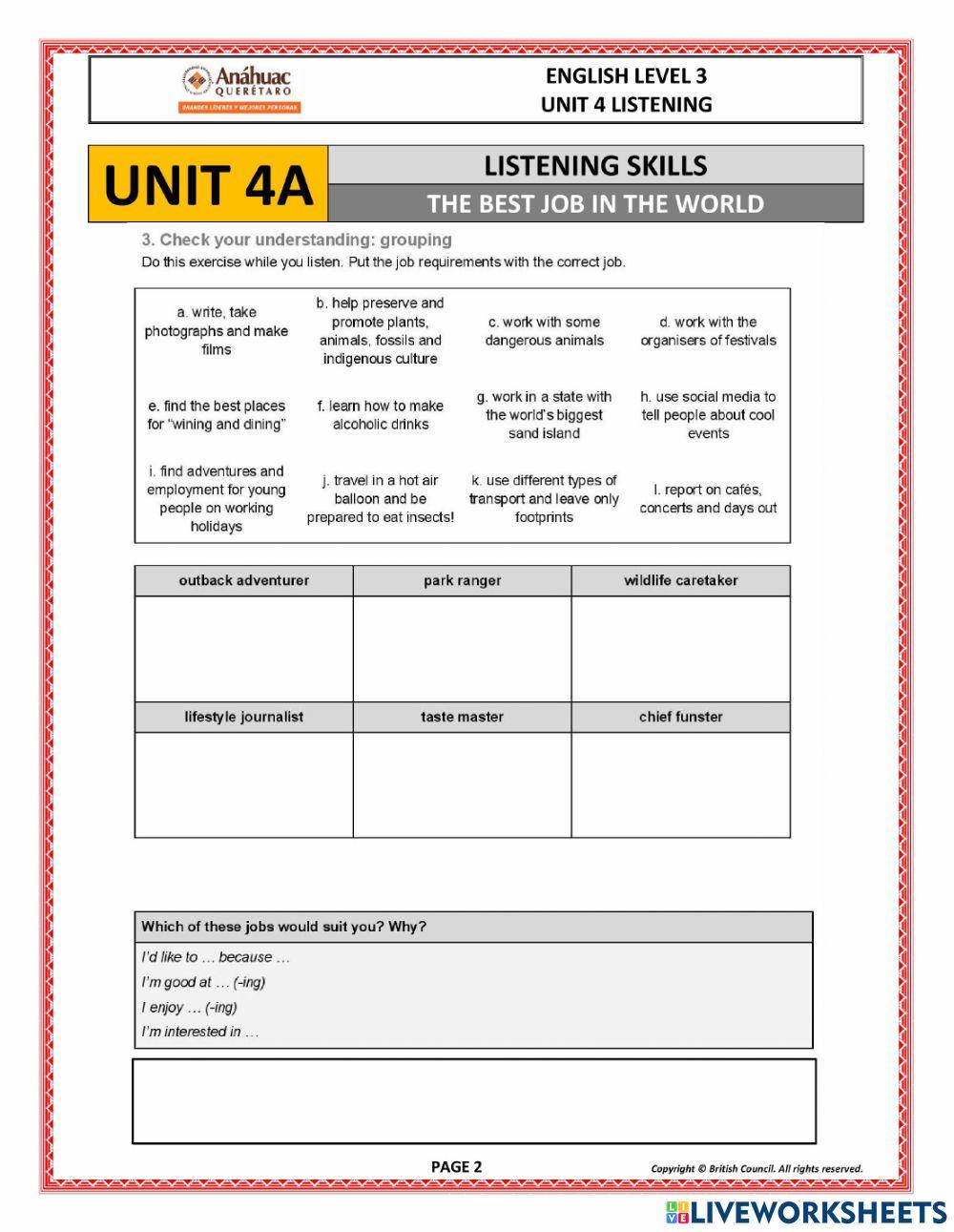 UNIT 4A LISTENING (LEVEL 3) 2405722 | TeacherAlex_03_UTEQ