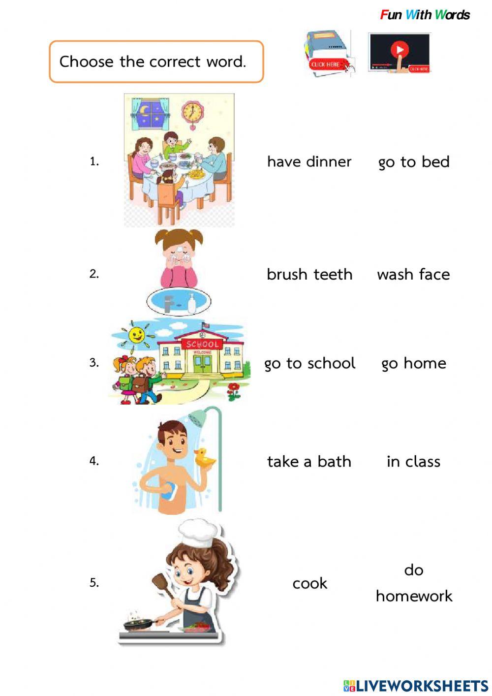 Routines 2104794 | Rinna123 | Live Worksheets