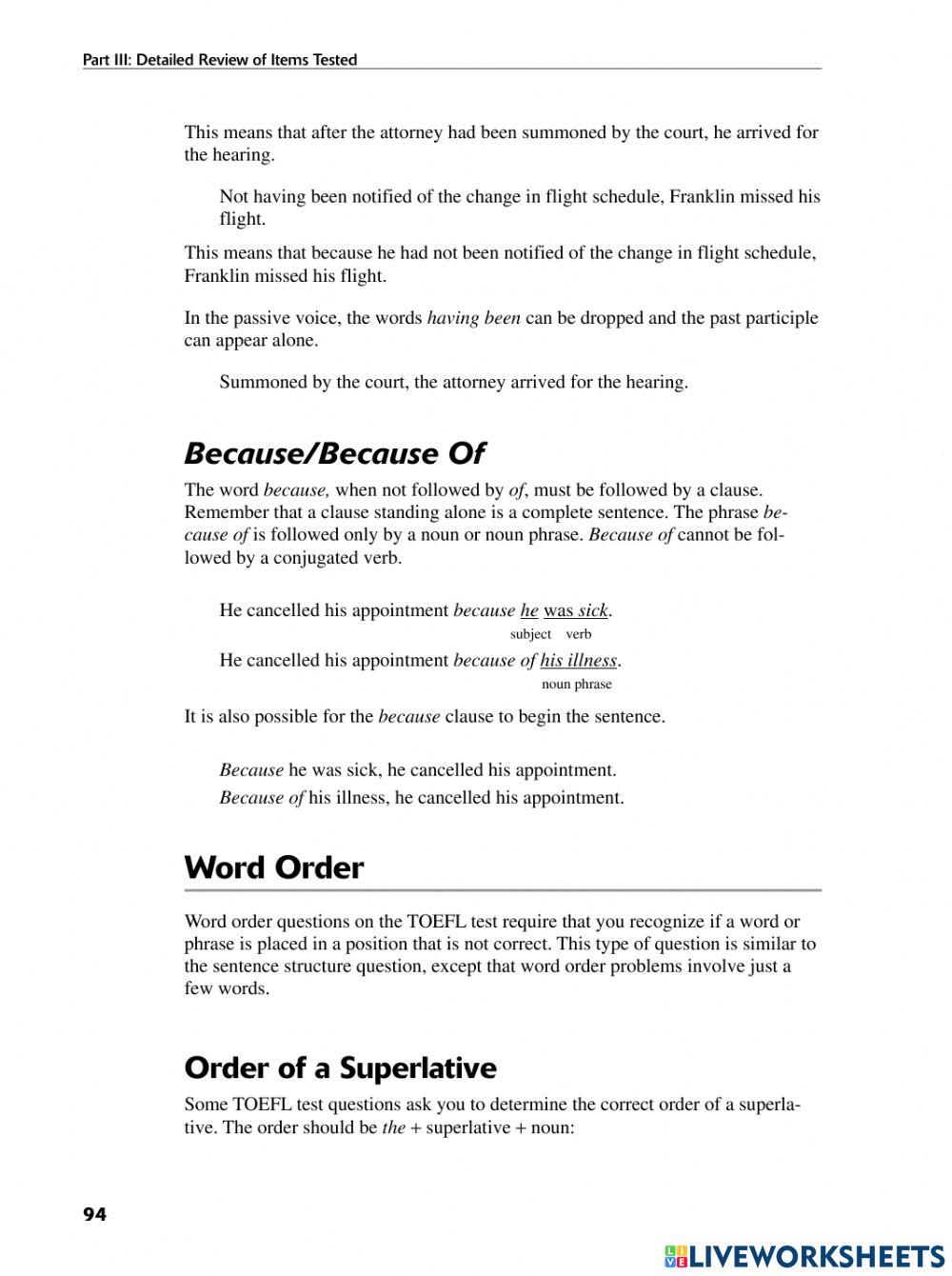 How to Pass TEOFL Session 3 worksheet | Live Worksheets