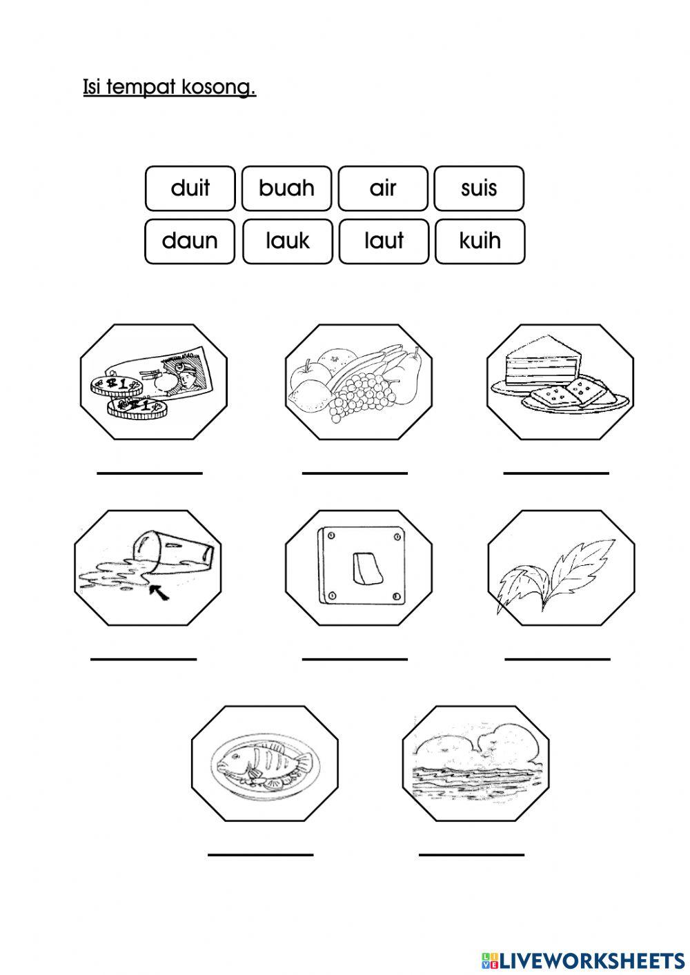 Perkataan vokal berganding online activity for BM Pemulihan Khas | Live ...