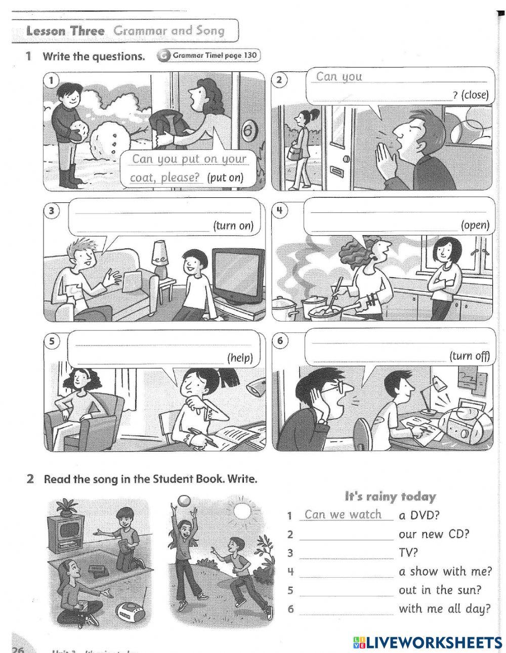 Homework Unit 3-Lesson 3+4 worksheet | Live Worksheets