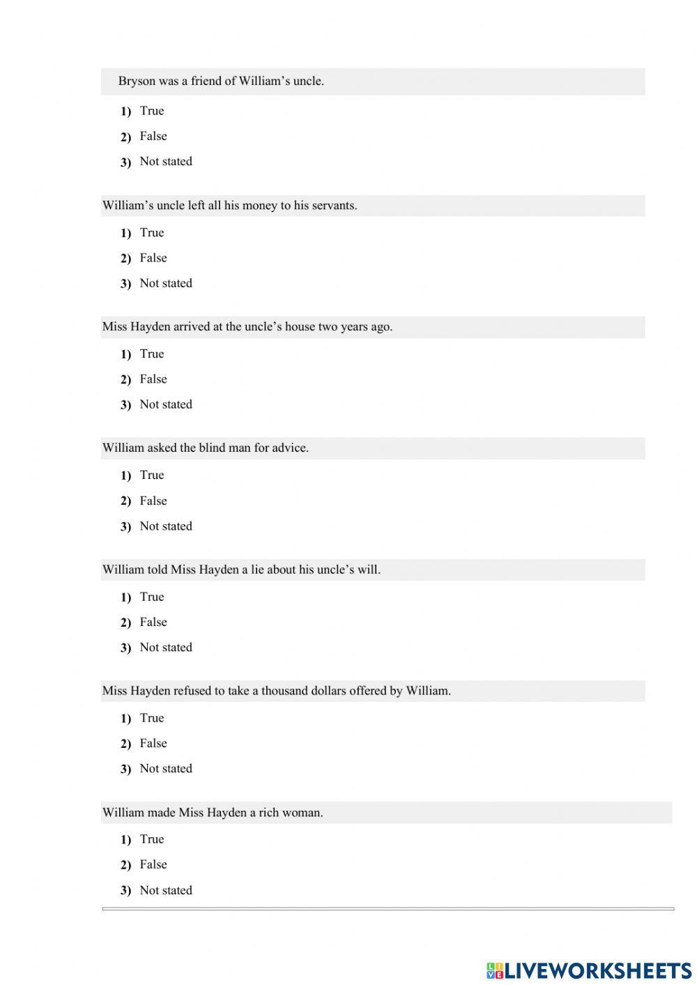 Mock test 2 interactive activity | Live Worksheets