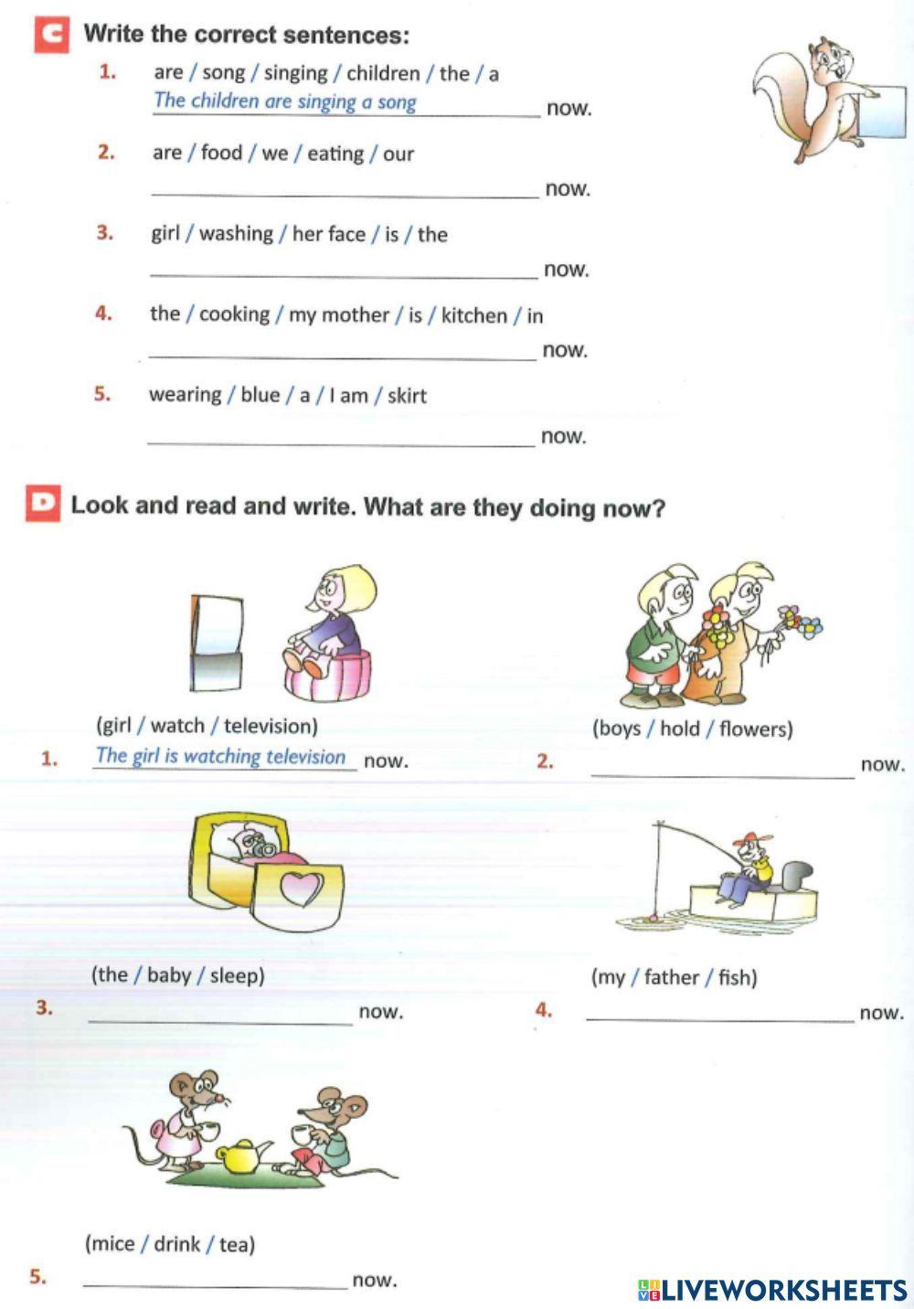 Present continu… | Free Interactive Worksheets | 2105254