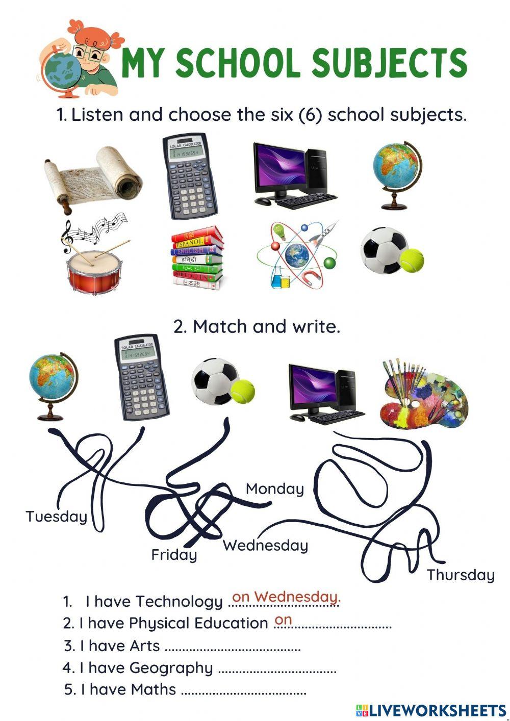 Subjects interactive activity for 5TH Grade | Live Worksheets