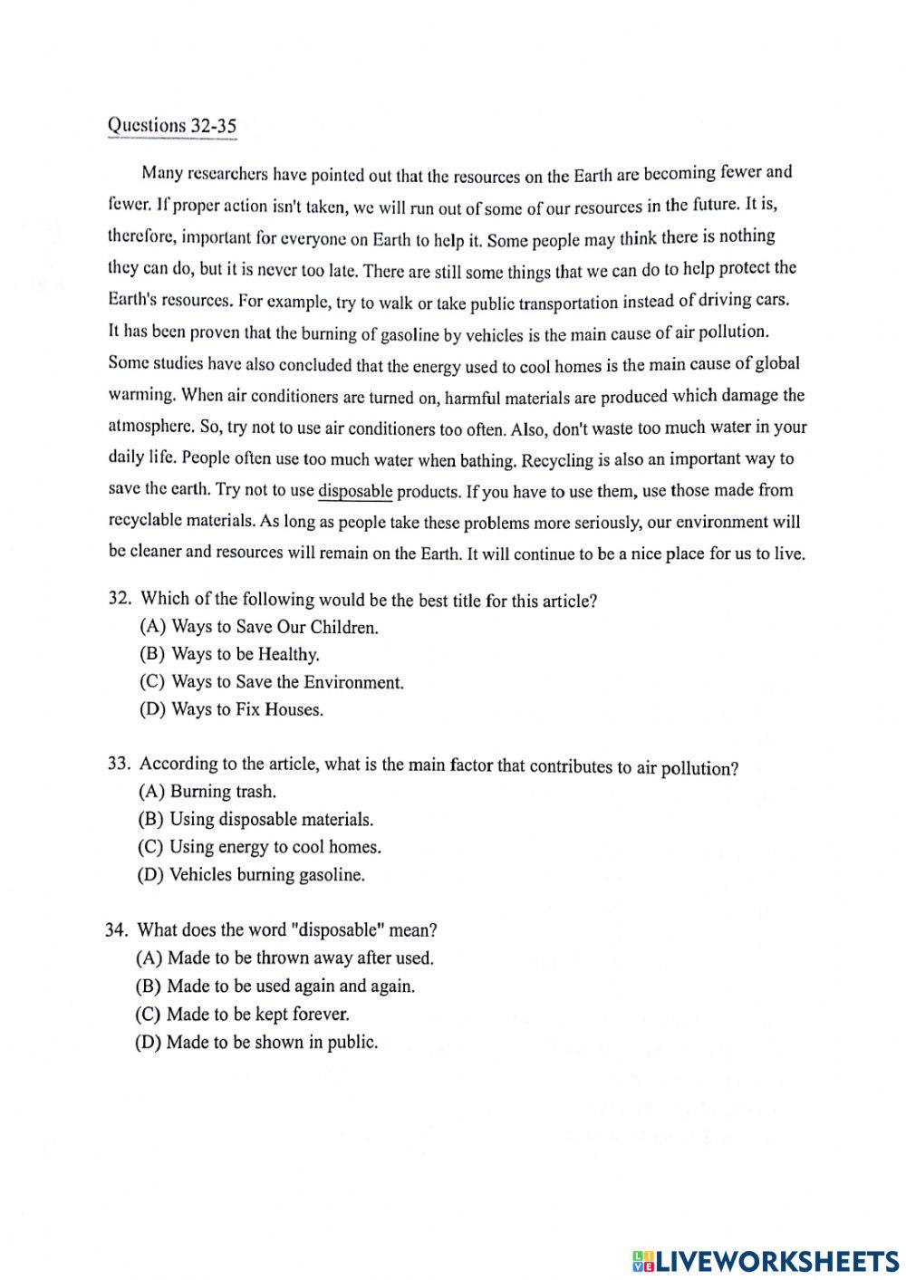 LW-Test 01-Reading worksheet | Live Worksheets