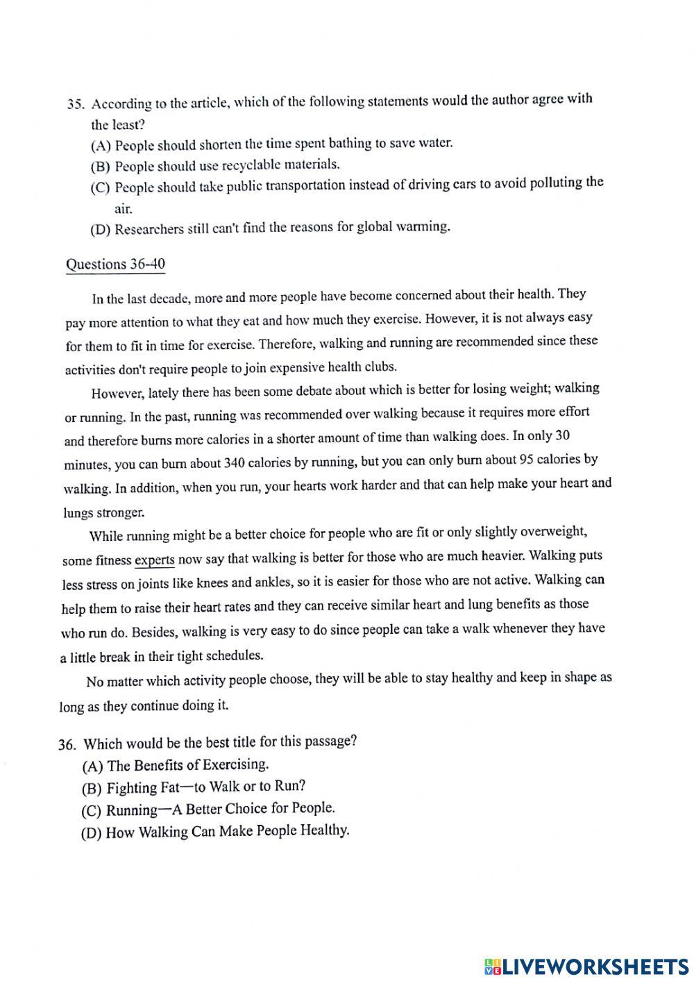 LW-Test 01-Reading worksheet | Live Worksheets