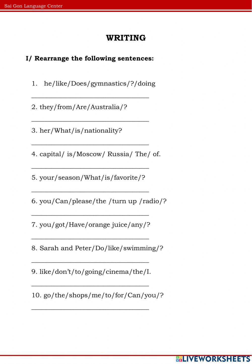 Mocking test u1-3 worksheet | Live Worksheets