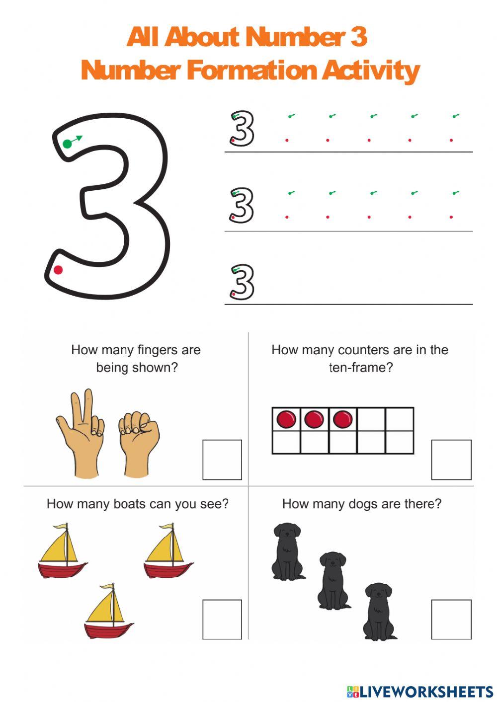 number 3 formation sheet