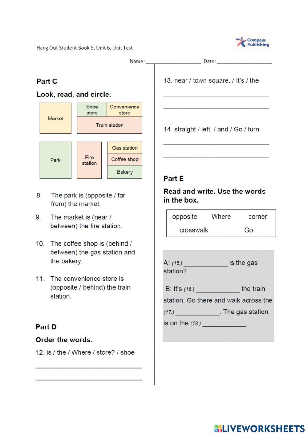 Hang Out B5 U6 worksheet | Live Worksheets