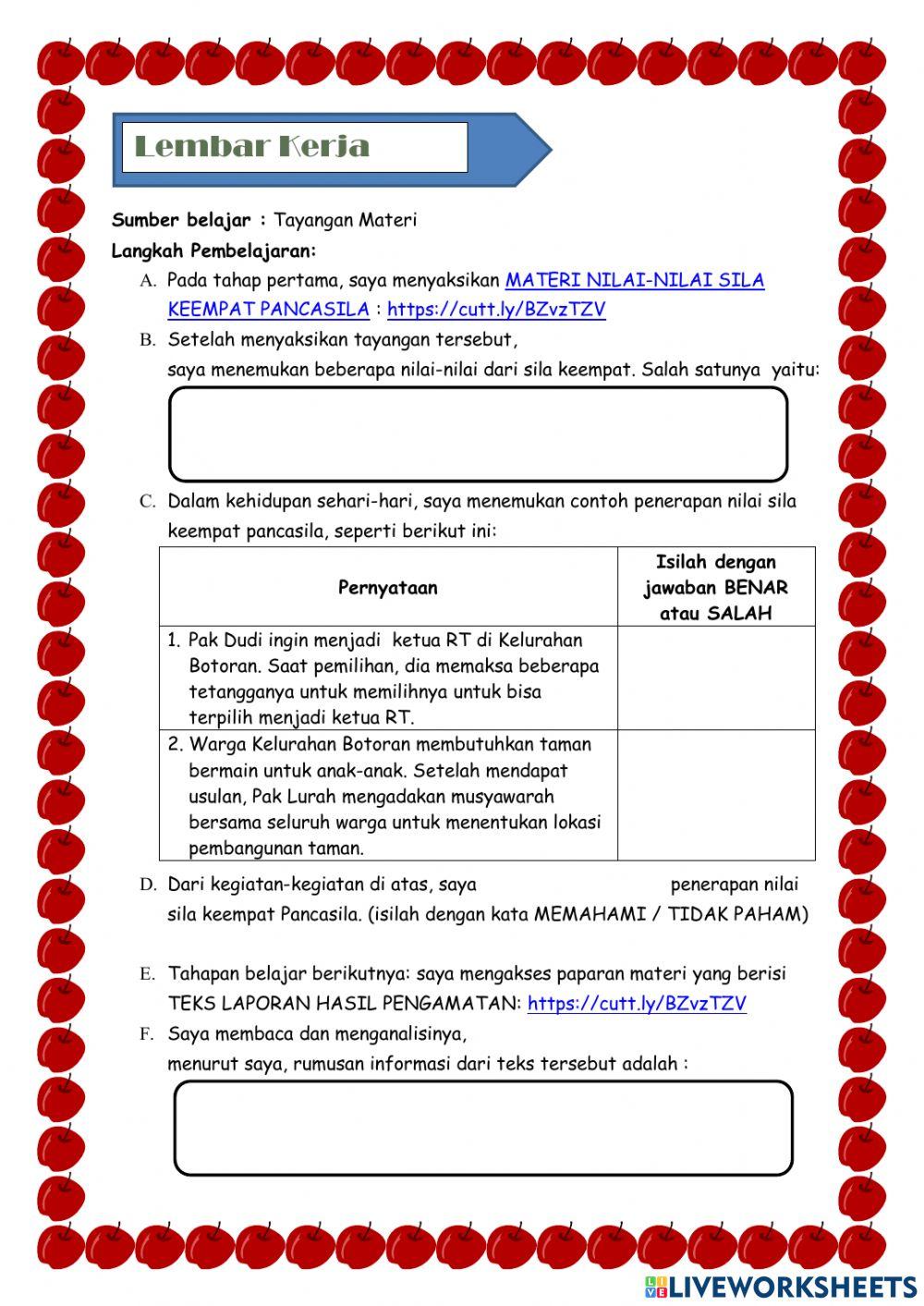 Kelas 6 t1st2pb4 worksheet | Live Worksheets