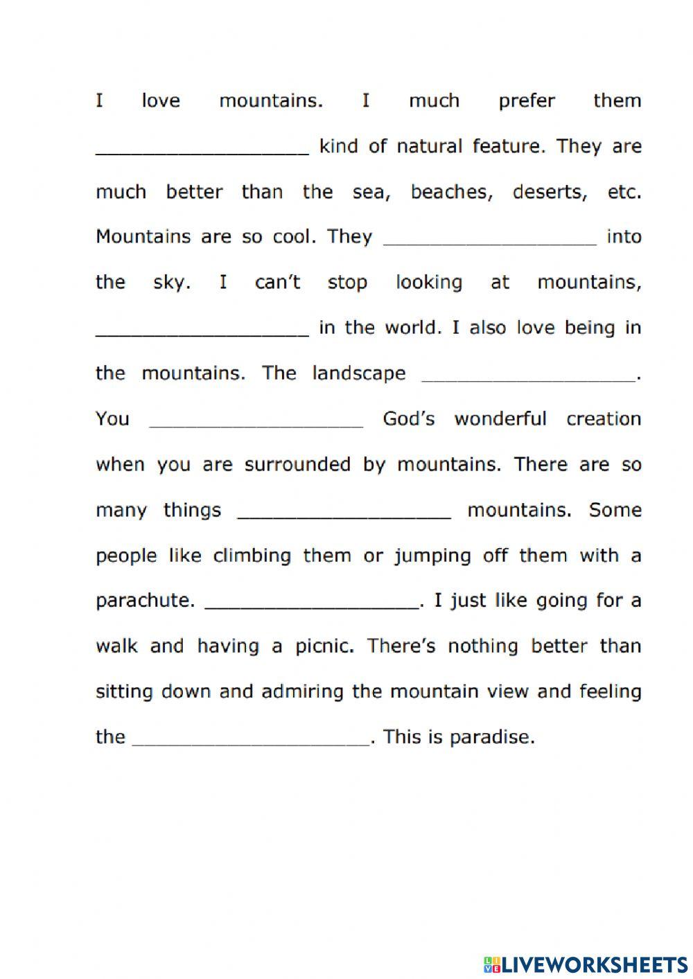 Mountains Liste… | Free Interactive Worksheets | 2105951