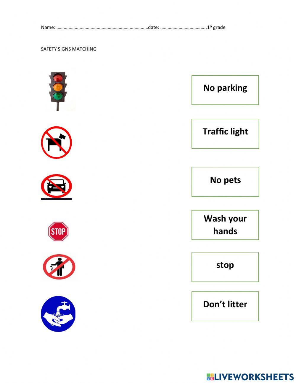 2860384 | safety signs | VAB 3C | LiveWorksheets