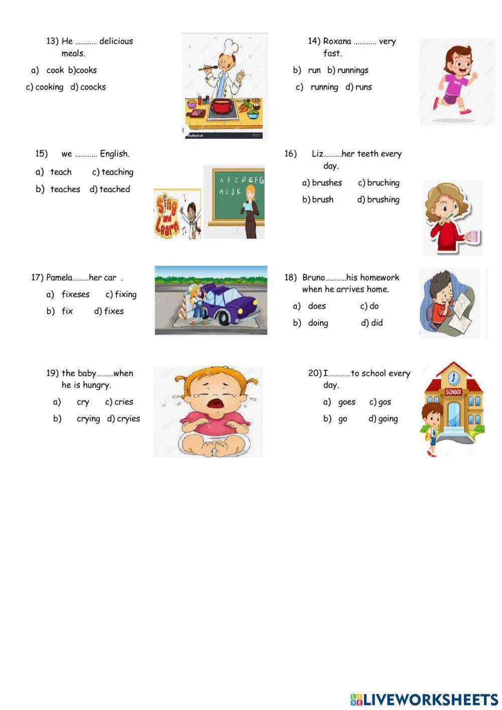 2087715 | Simple present tense affirmative form | RUTH