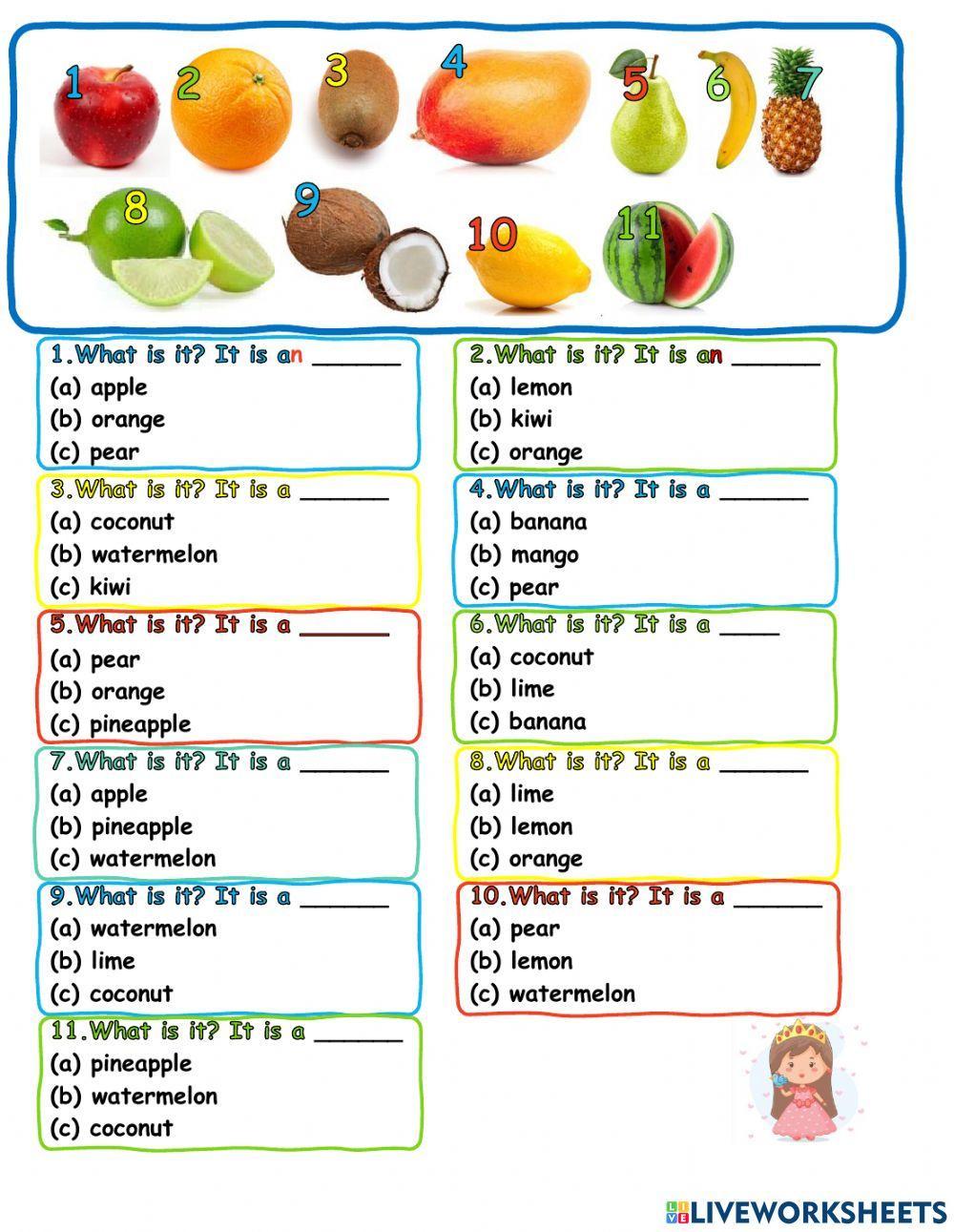 Fruits | Djenani Lopez Duran | Live Worksheets