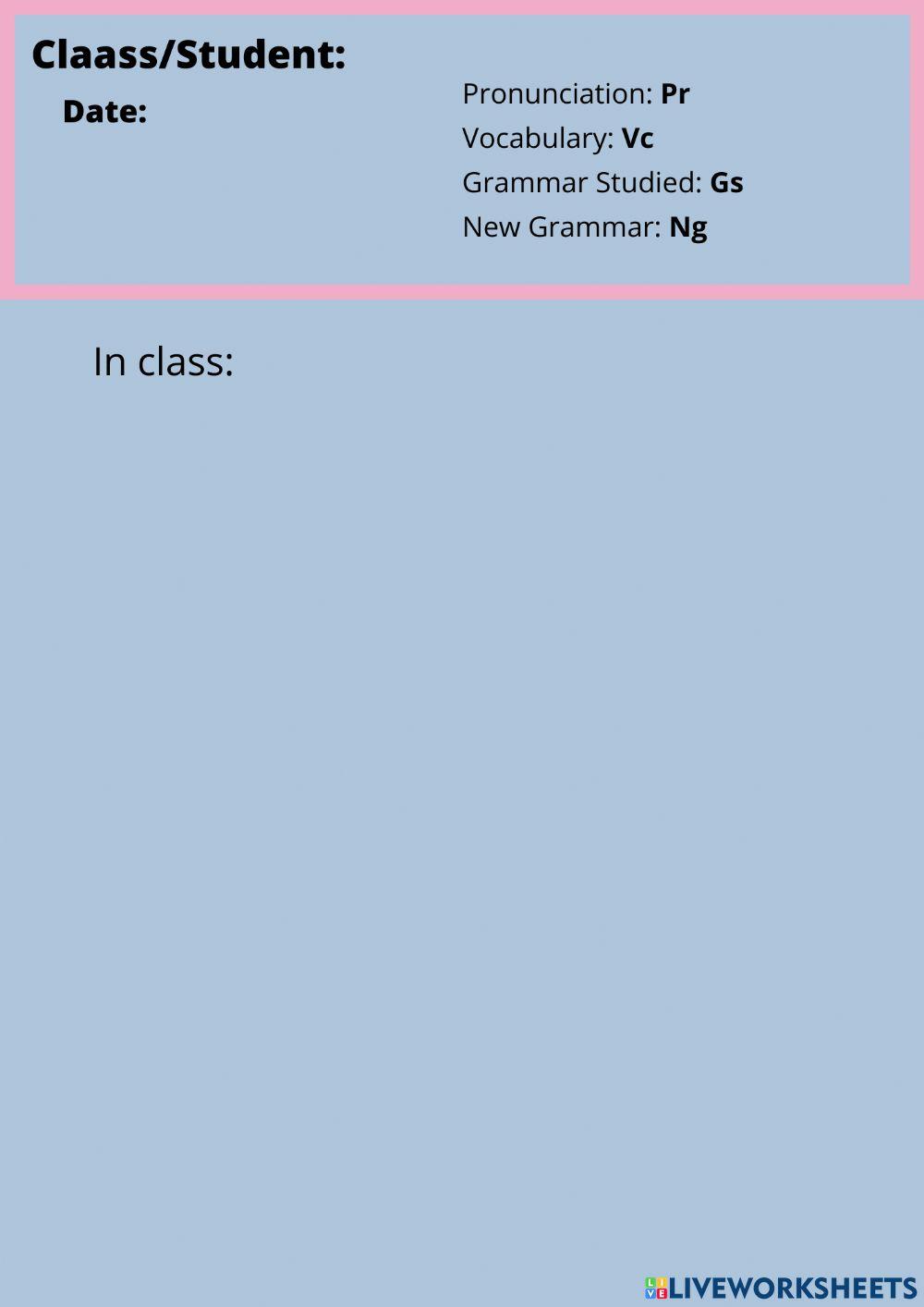 2087725 | Class sheet | english_school0315