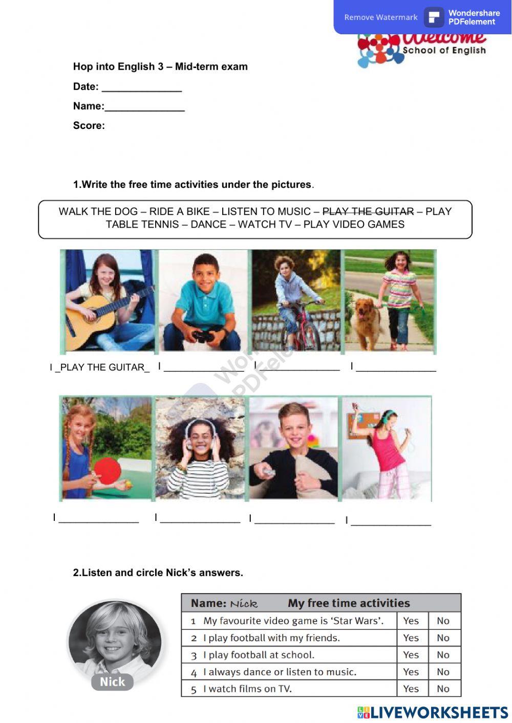 HOP INTO ENGLIS… | Free Interactive Worksheets | 5347720
