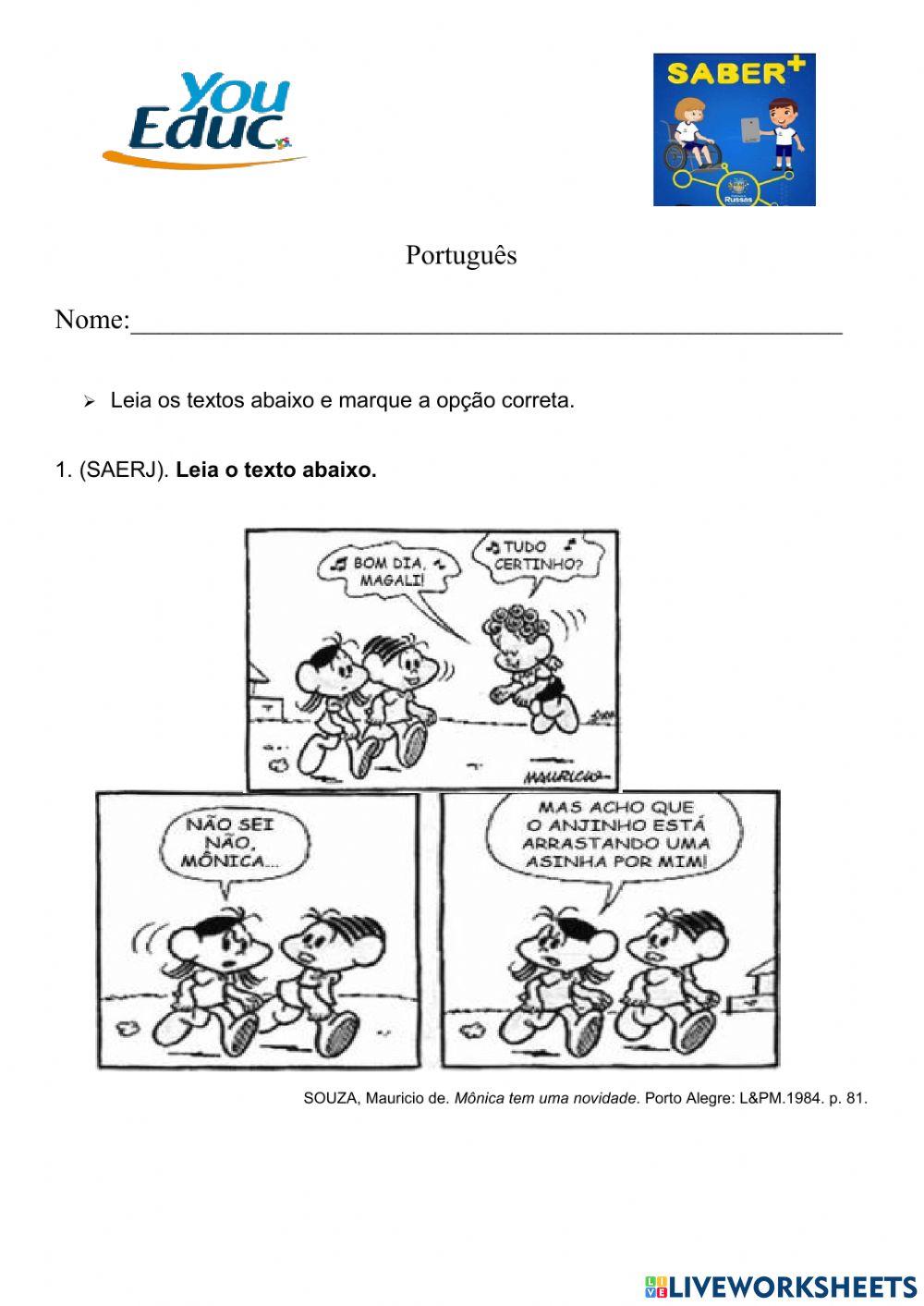 Português online exercise for 5ºANO | Live Worksheets