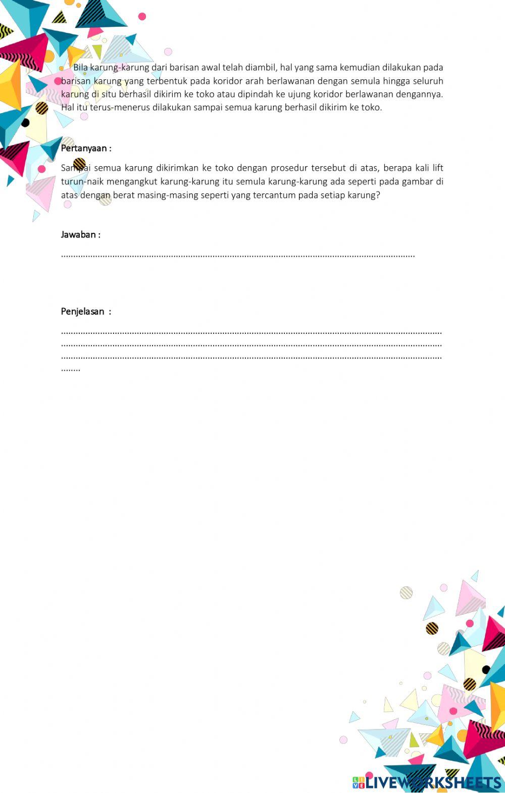 Representasi Data Tumpukan (Stack) worksheet | Live Worksheets