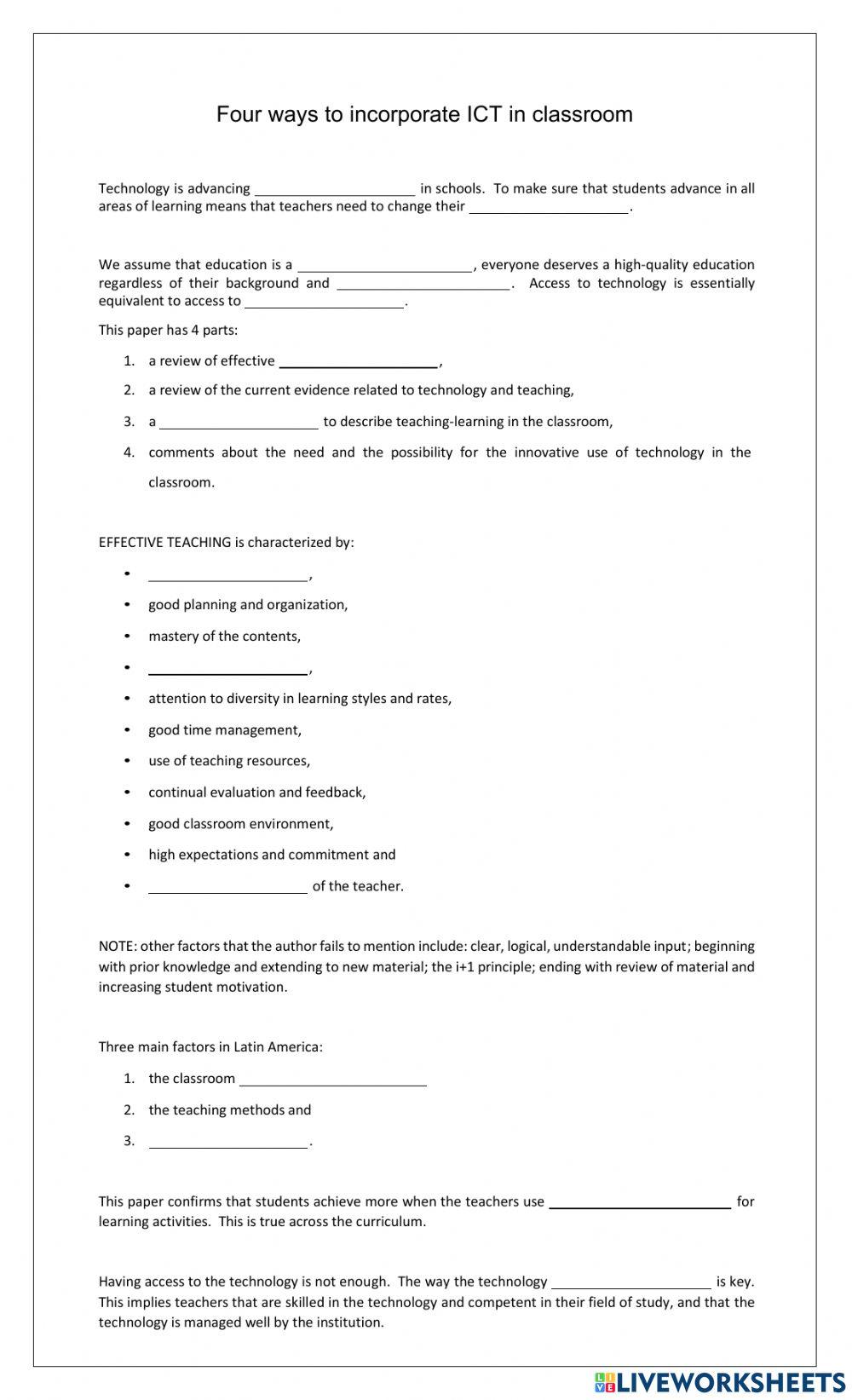2088062 | Four ways to incorporate TICs to classroom