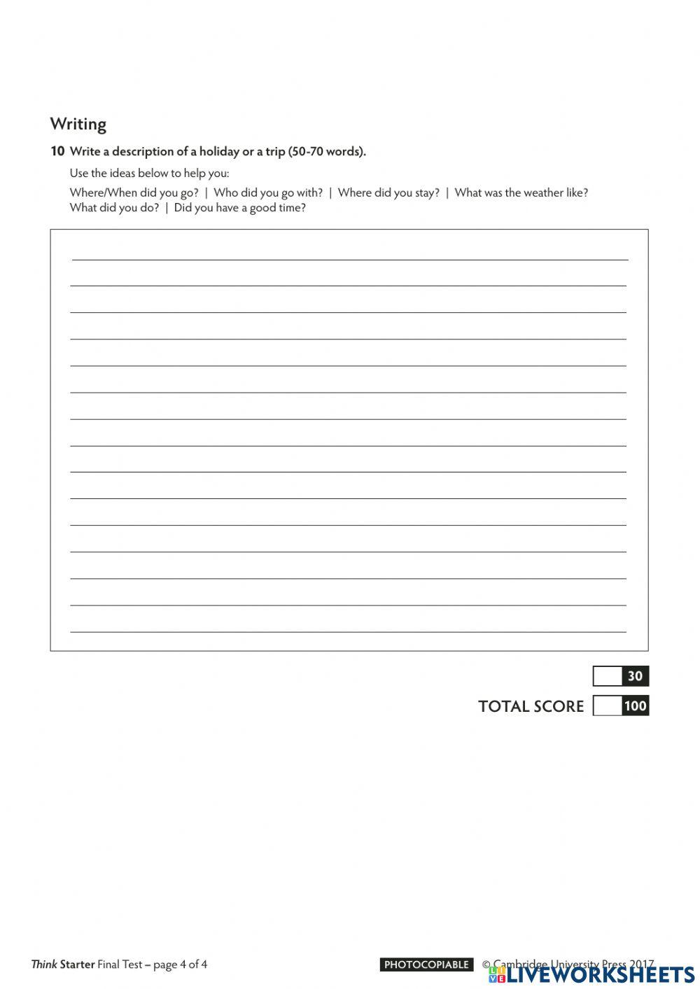 Think starter F… | Free Interactive Worksheets | 6889051