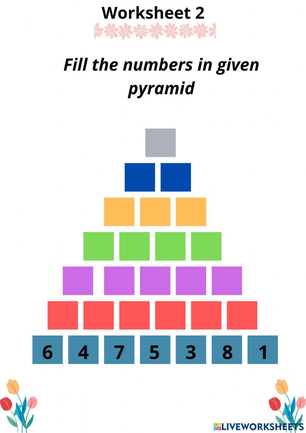 2394306 | Puzzle pyramid | Sushma Yadav | LiveWorksheets