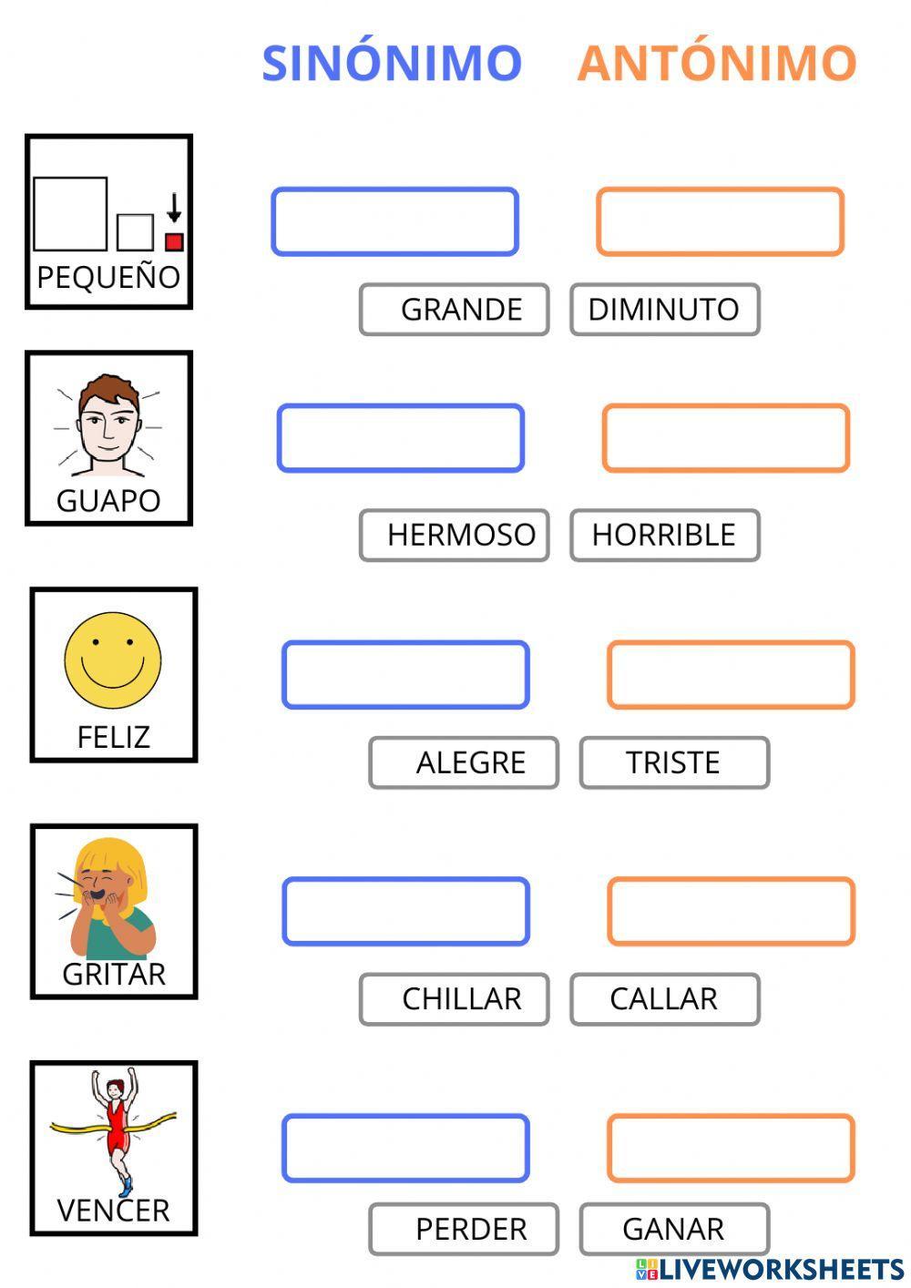 Sinonimos Y Antonimos Online Exercise For Tercero De, 57% OFF