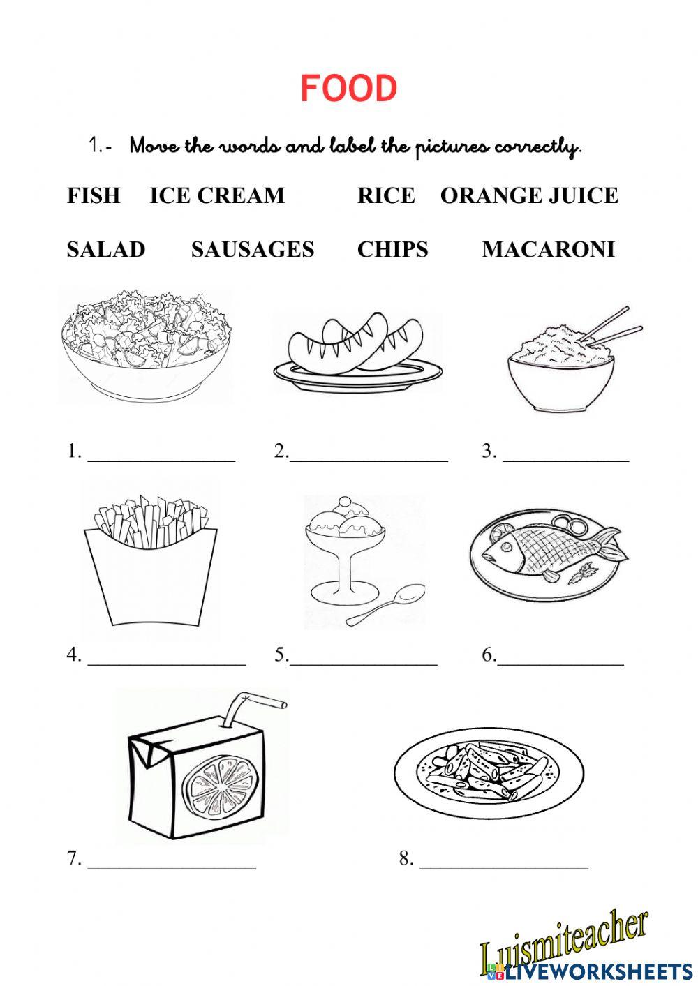 Printable Food Label Worksheets
